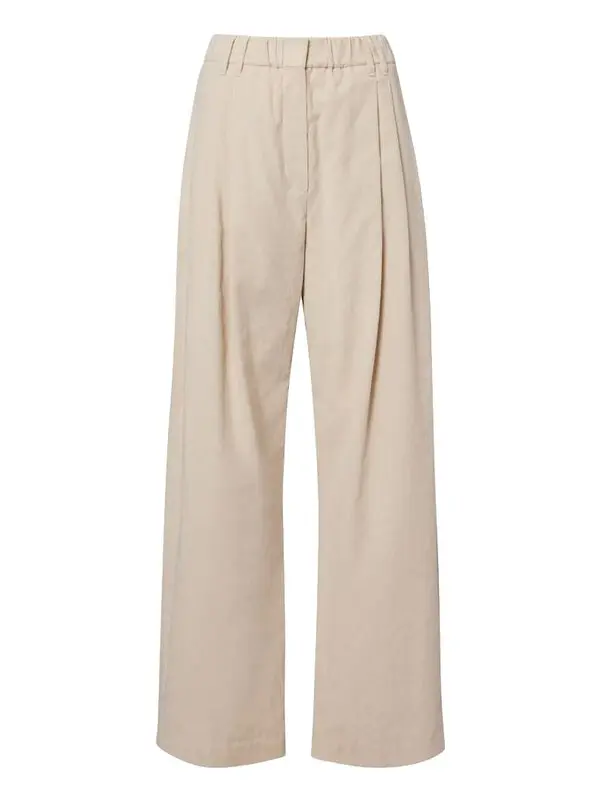 Brunello Cucinelli Cotton-blend Corduroy Wide-leg Pants - White