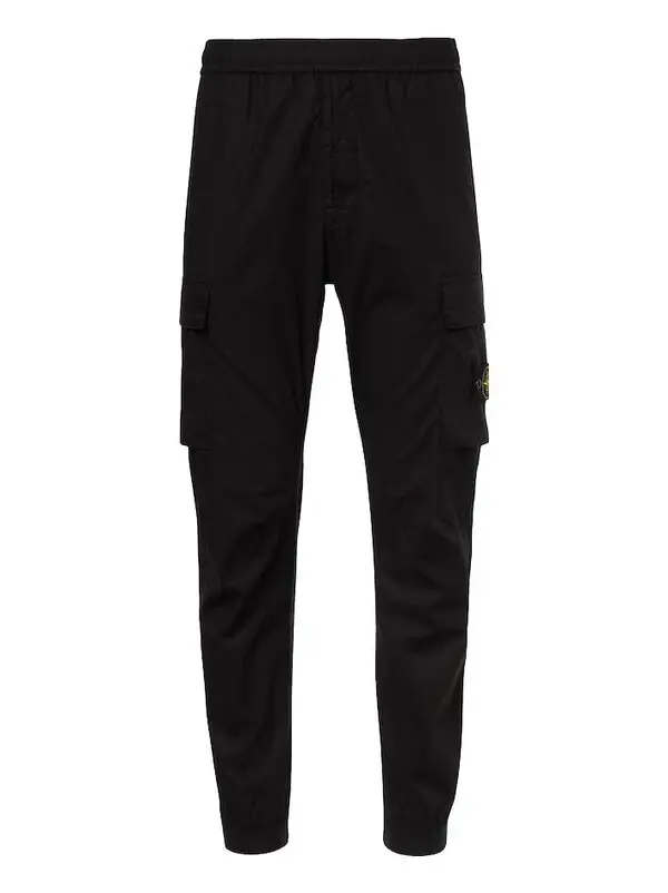 Stone Island Compass Cotton-blend Cargo Pants - Black