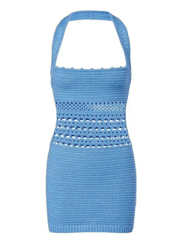 Retrofete Ronni Crochet Minidress - Blue
