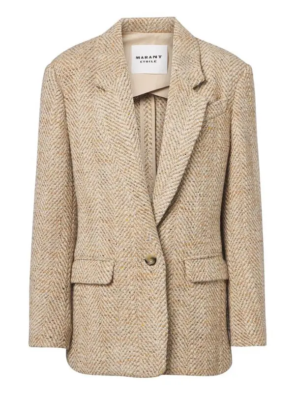 MARANT ETOILE Parly Herringbone Blazer - Beige