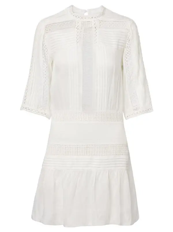 MARANT ETOILE Isabel Paige Open-knit Mini Dress - White