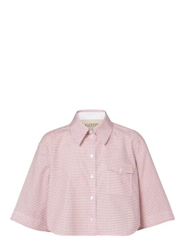 Valentino Garavani Vlogo Gingham Cotton Shirt - Pink