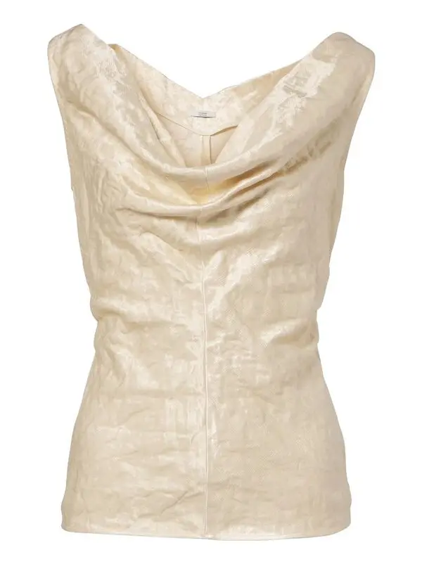 FFORME Sleeveless Cowl Neck Top - Beige