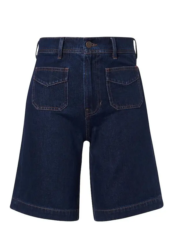 Veronica Beard Carter Denim Bermuda Shorts - Blue