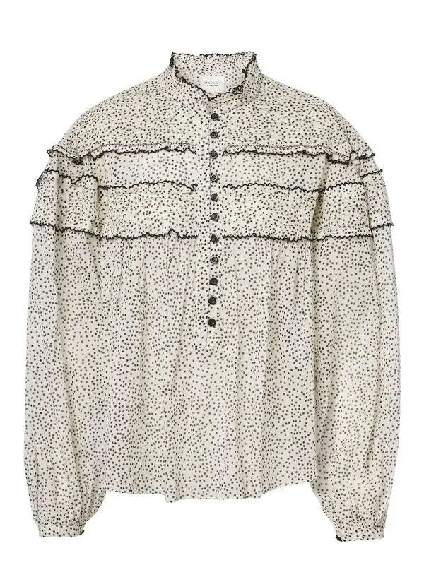 MARANT ETOILE Doane Polka-dot Cotton Voile Blouse - White