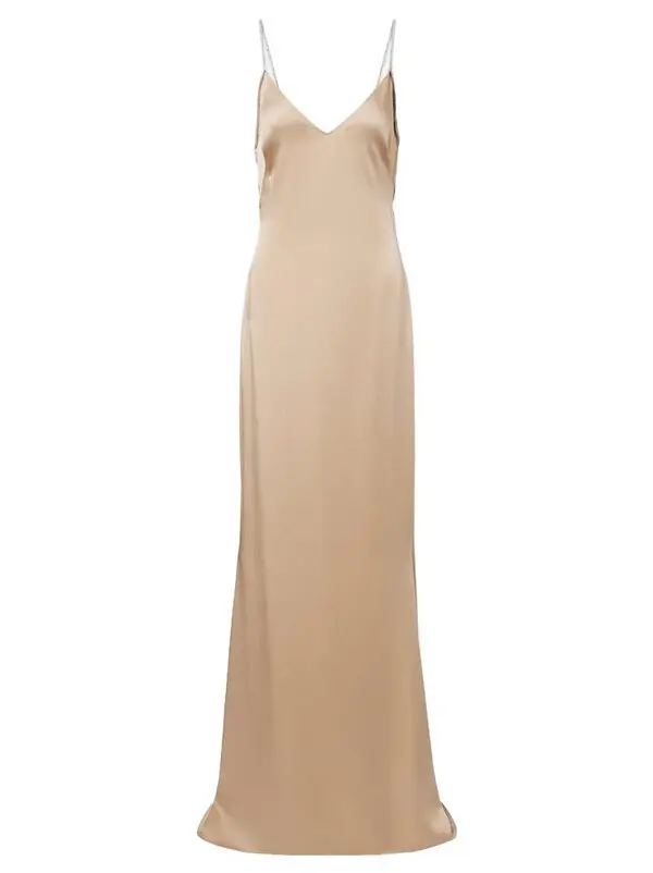 TOM FORD Embellished Satin Gown - Beige