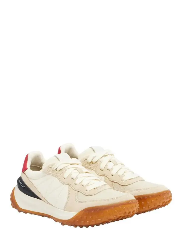 Moncler Corso Suede-trimmed Sneakers - White