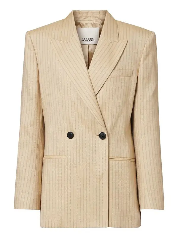 Isabel Marant Étoile Ranya Pinstripe Wool-blend Blazer - Beige