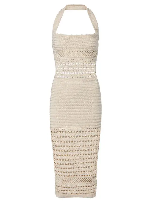 Retrofete Jaycee Crochet Cotton-blend Midi Dress - White