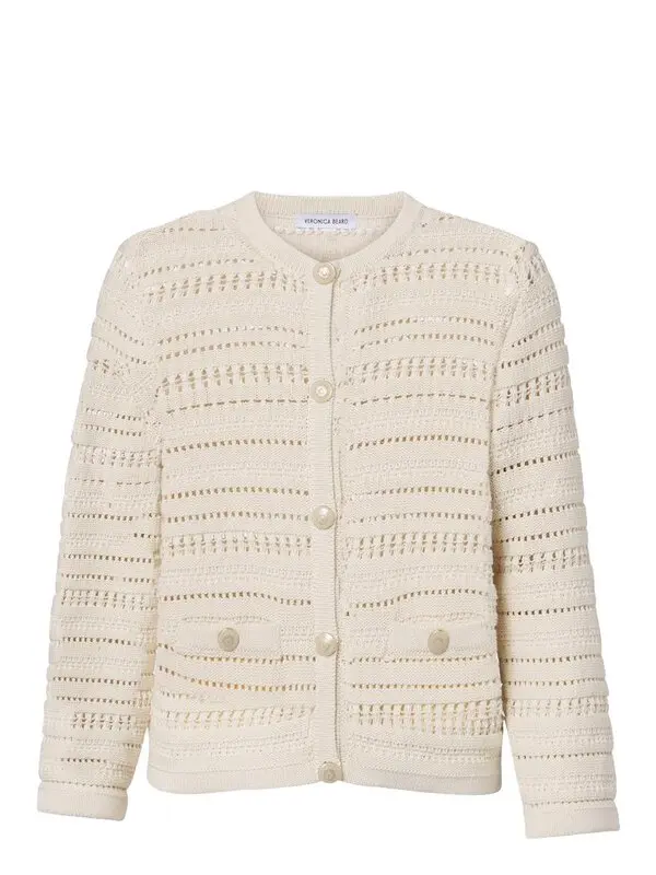 Veronica Beard Bellingham Cotton Cardigan - White