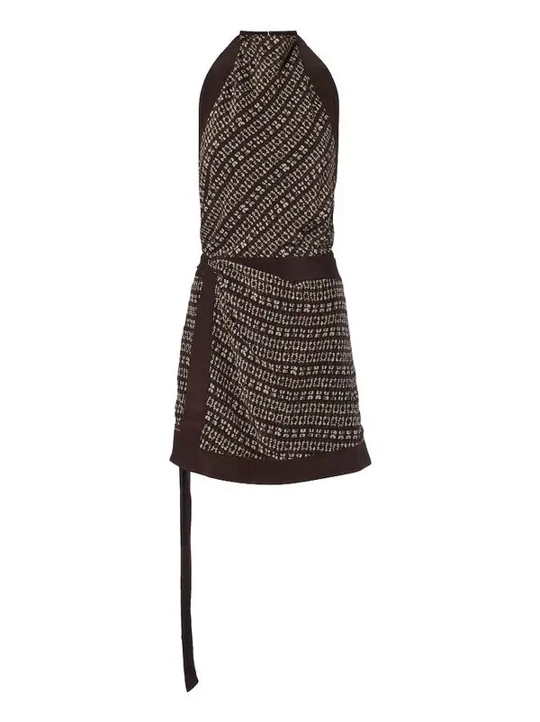 SIR. Astrid Printed Open-back Minidress - Brown