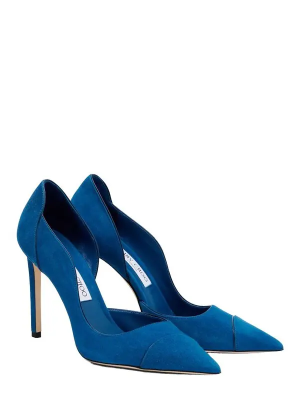 JIMMY CHOO Brigitte Suede Pointed Toe Pumps - Blue