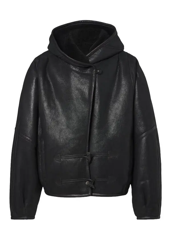 Isabel Marant Étoile Amiel Hooded Leather Jacket - Black