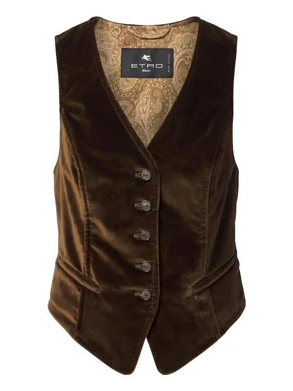 Etro Cotton Velvet Vest - Green