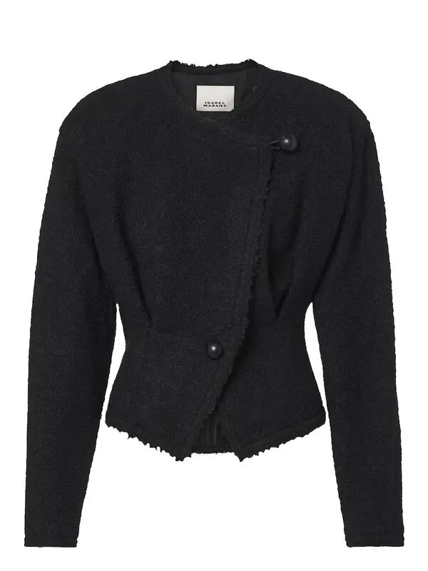 Isabel Marant Étoile Suna Wool And Alpaca-blend Boucle Jacket - Black