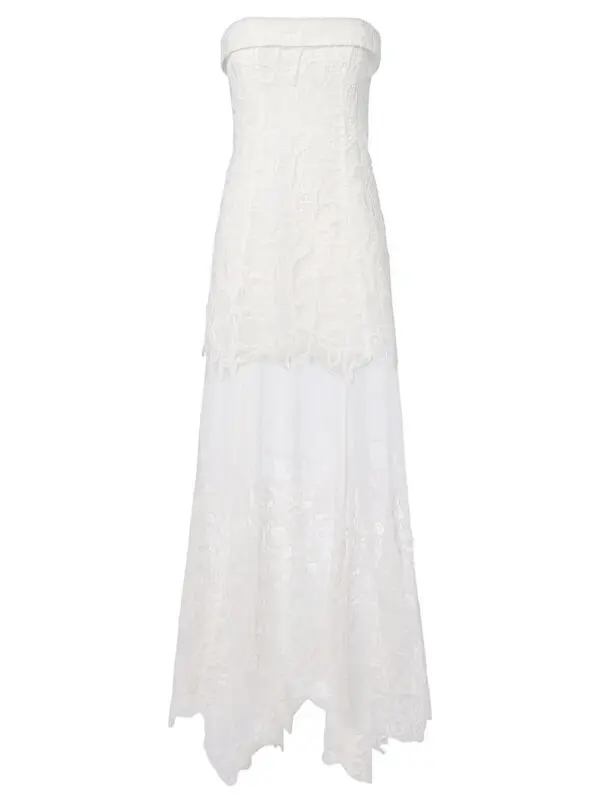 Simkhai Renis Organza Bustier Gown In Ivory - White