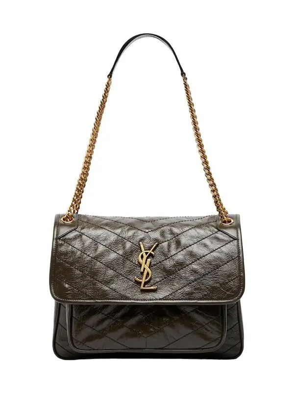 Saint Laurent Niki Medium Leather Shoulder Bag - Green