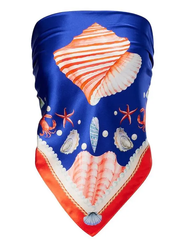 Retrofete Alivia Silk Bandeau Top - Multicoloured