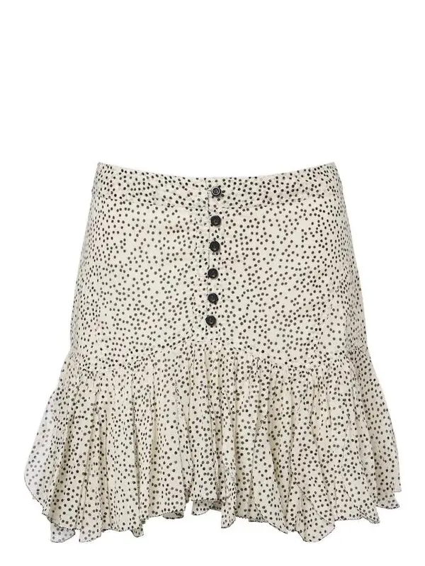 MARANT ETOILE Daneen Polka Dot Cotton Voile Miniskirt - White