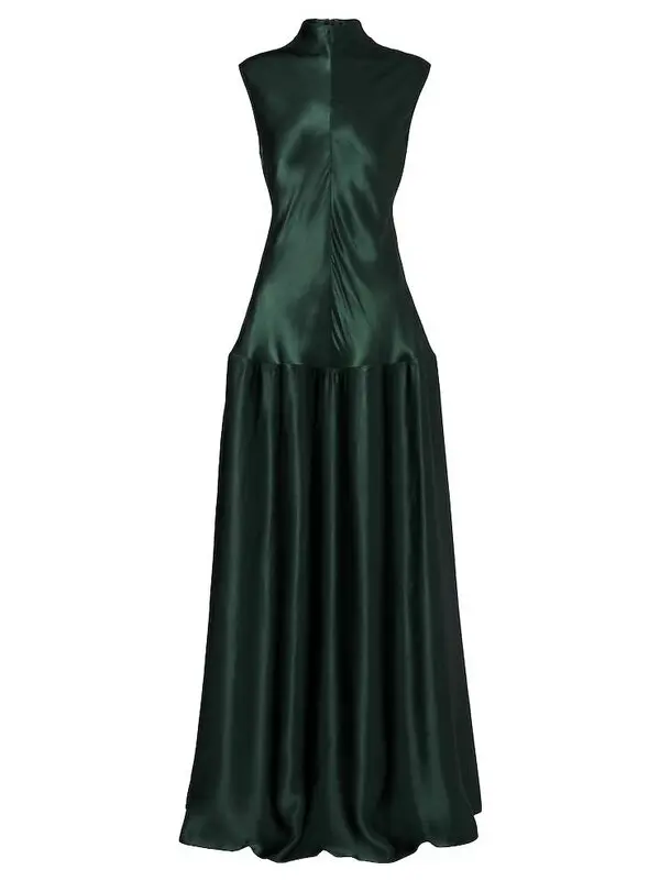 FFORME Satin Maxi Dress - Green