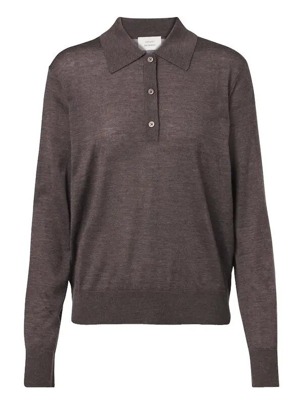 Loulou De Saison Miles Cashmere Polo Sweater - Brown