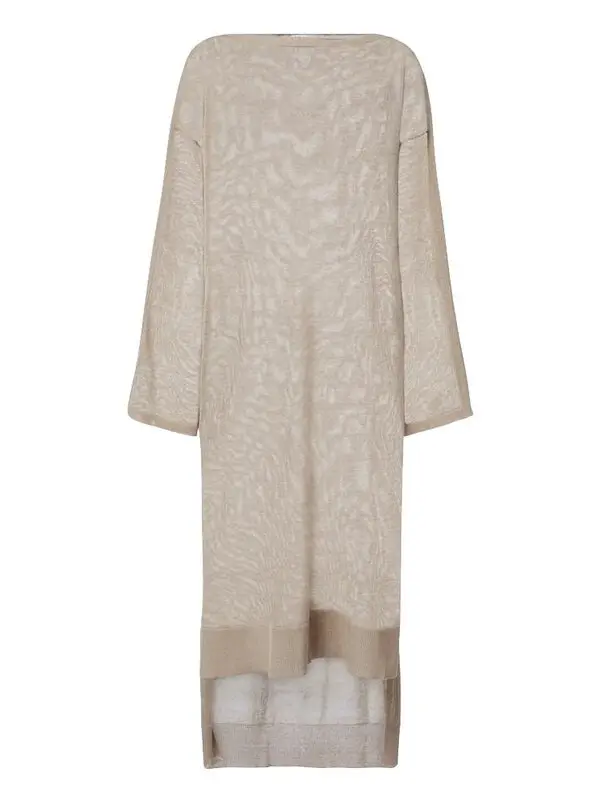 Alaïa Semi-sheer Linen And Silk Kaftan - Beige