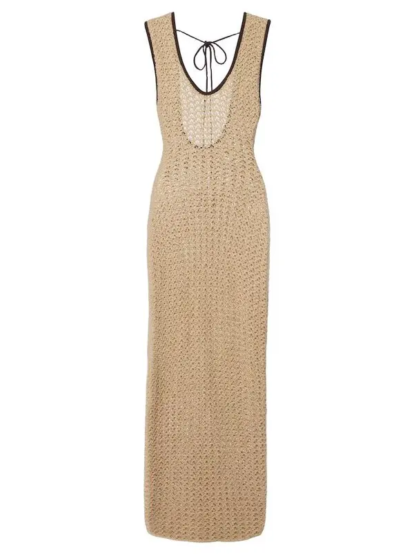 SIR. Ellinor Crochet Cotton Maxi Dress - Beige