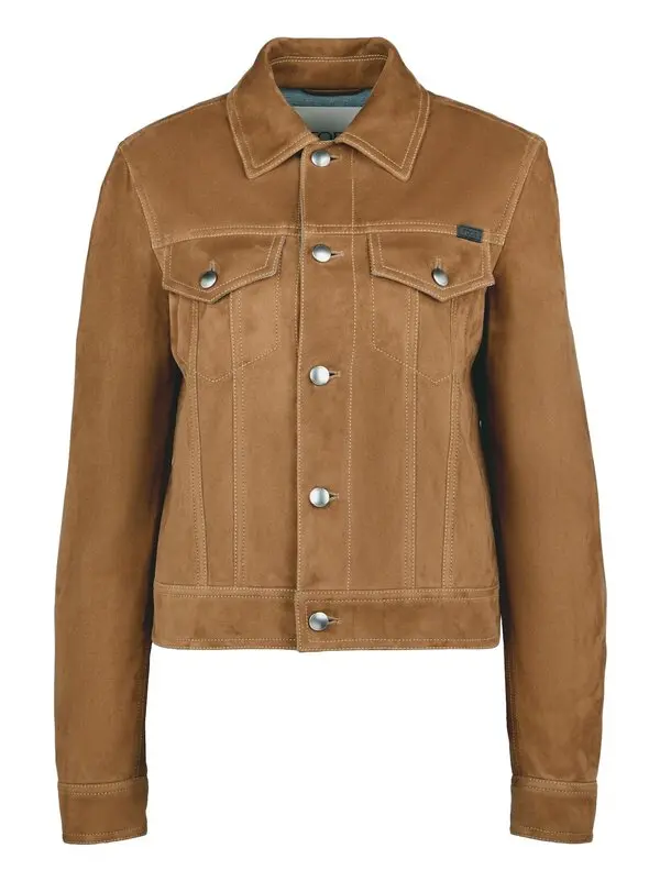 TOD'S Pashmy Suede Trucker Jacket - Brown