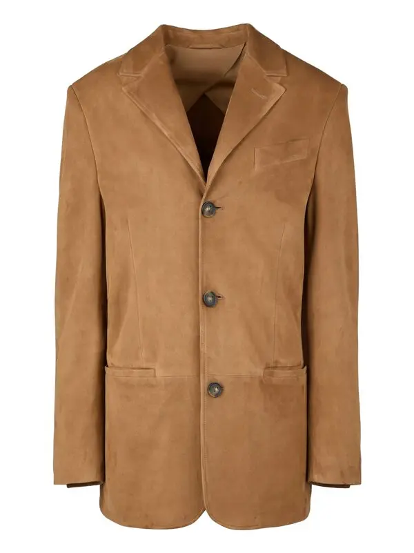 TOD'S Pashmy Suede Single-breasted Blazer - Brown