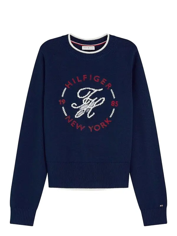 Tommy Hilfiger Nautical Crew Neck Sweater - Blue