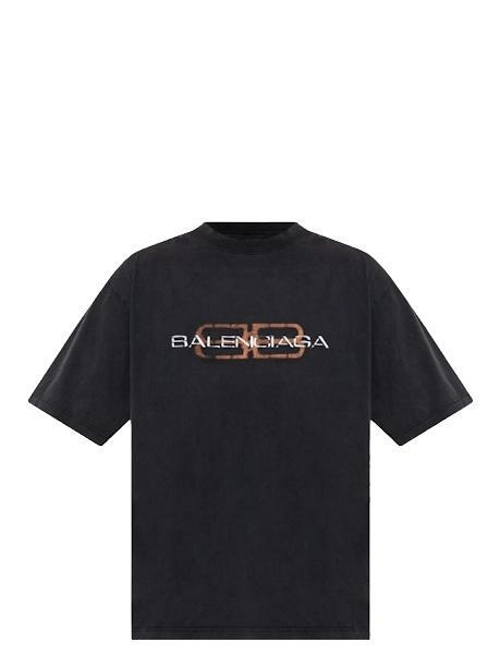 Balenciaga Medium Fit Faded Washed T-shirt - Black