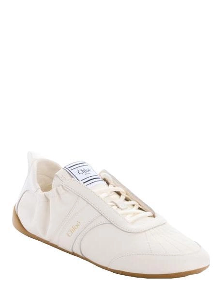 Chloé Kick Leather & Mesh Sneaker - Eggshell
