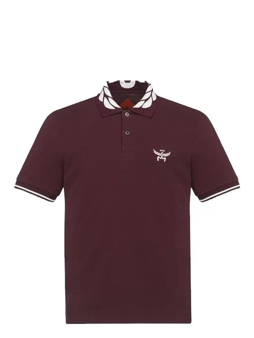 Mcm Laurel Logo Piqué Polo In Organic Cotton - Winetasting