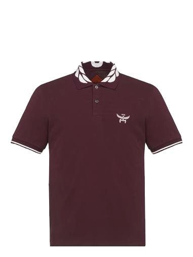 Mcm Laurel Logo Piqué Polo In Organic Cotton - Winetasting