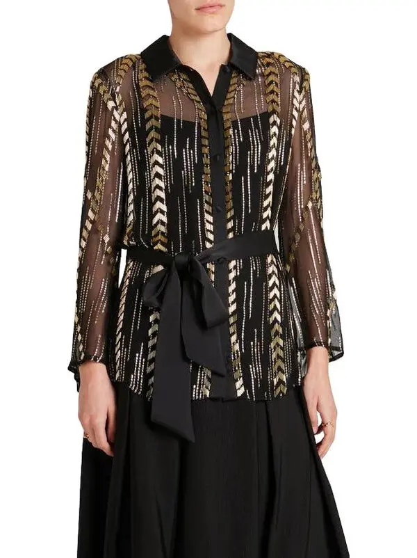 TEMPERLEY LONDON Viola Shirt - Black