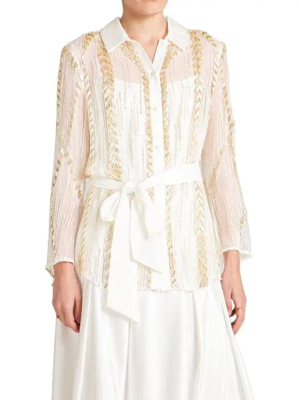 TEMPERLEY LONDON Viola Shirt - Ivory