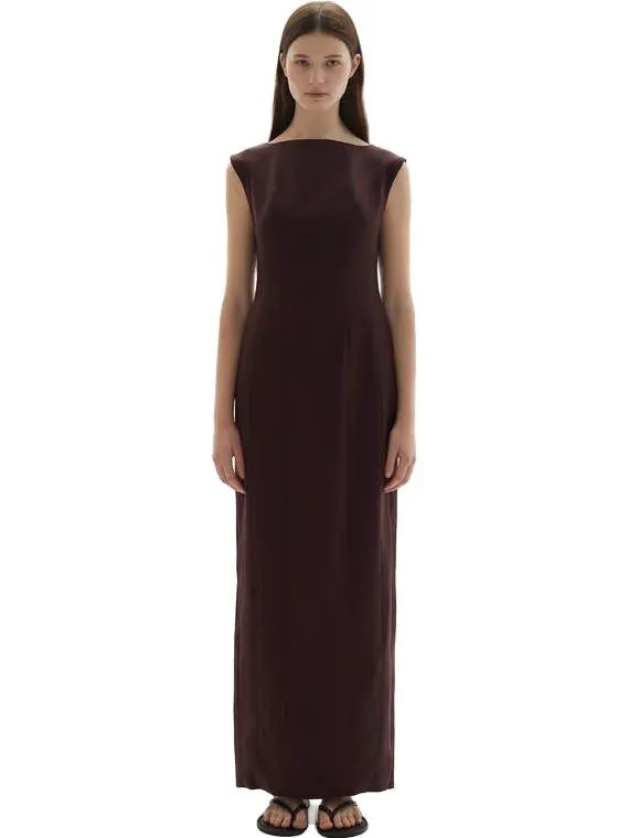 JOAEN Kelli Maxi Dress In Australian Merino - Plum