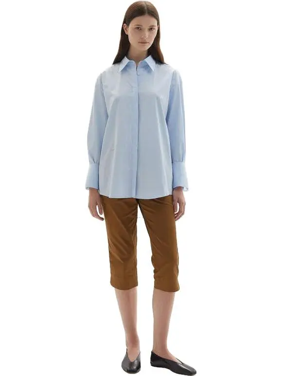 JOAEN Lowell Shirt In Premium Italian Cotton - Powder Blue