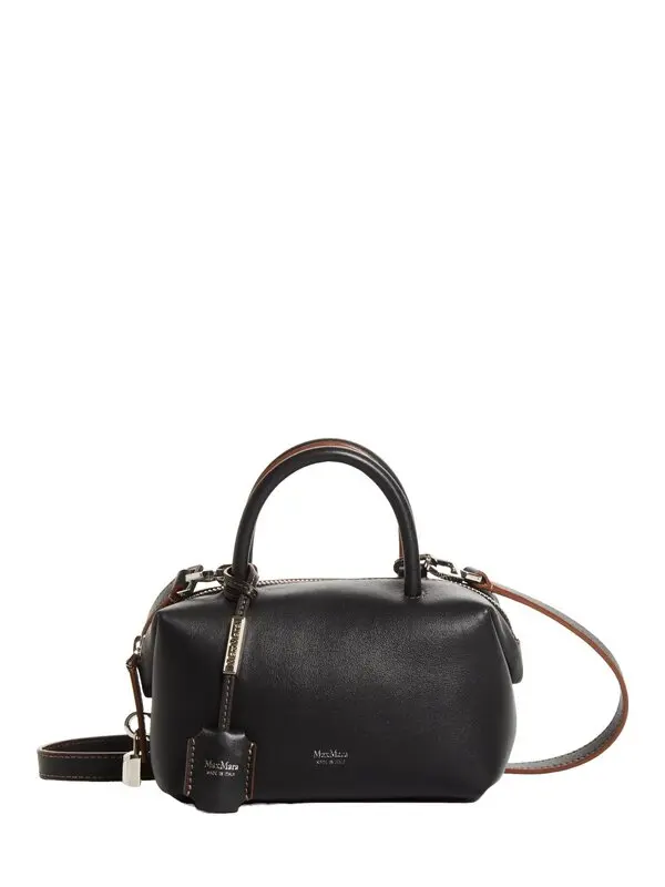 Max Mara Small Boston Leather Top Handle Bag - Black
