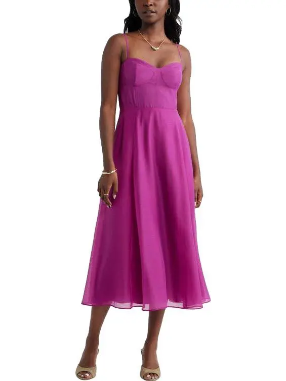 Chelsea28 Sweetheart Seamed Bodice Cocktail Dress - Purple Vintner