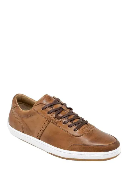 PILOTI Avenue Perforated Leather Low Top Sneakers - Cognac