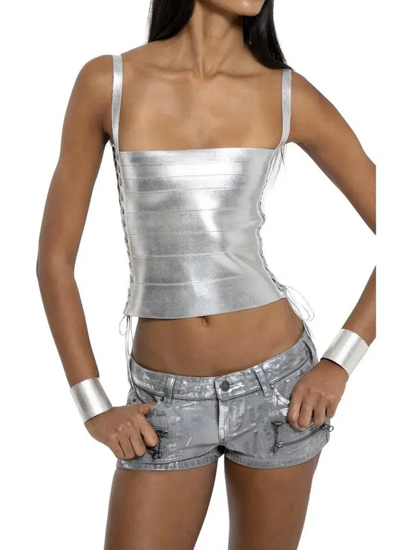 JADED LONDON Bandage Corset Top - Silver