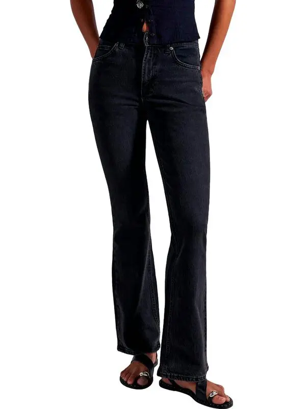 Free People Double Knot High Waist Straight Leg Jeans - Dark Horizon