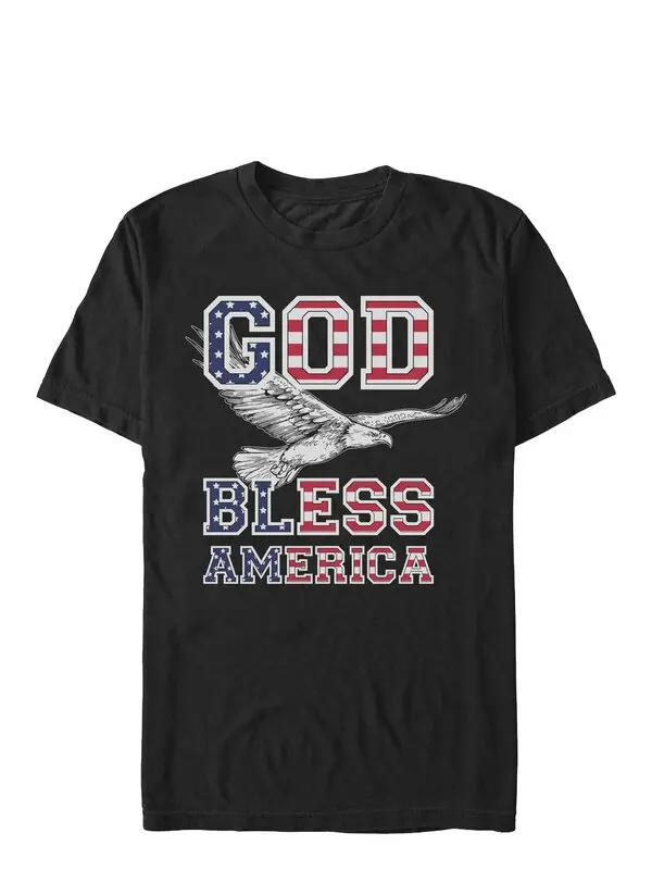 LOST GODS God Bless America Short Sleeve Graphic T-shirt - Black