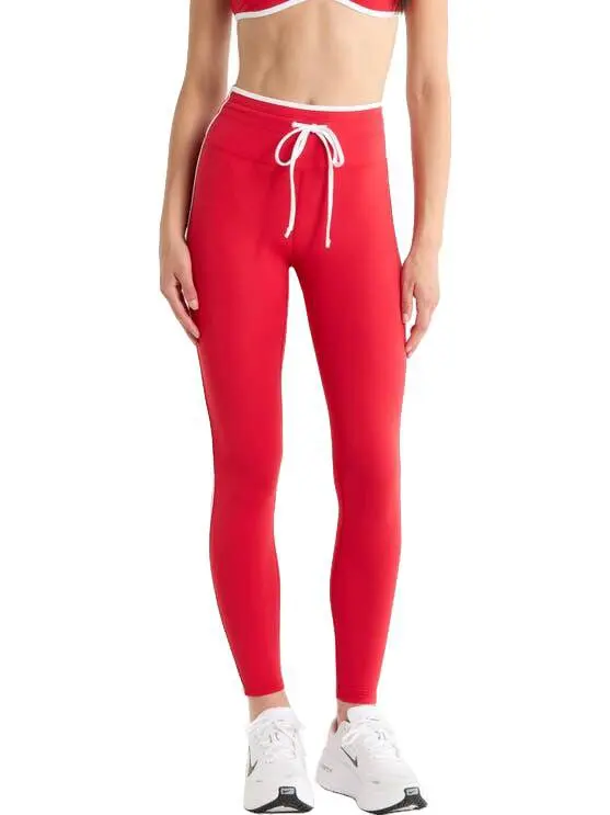 Year Of Ours Sport Sprint High Waist Leggings - Cherry/white