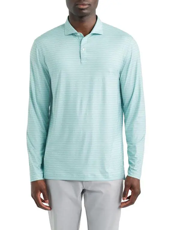 Johnnie-o Printed Track Stripe Long Sleeve Performance Polo - Sublime