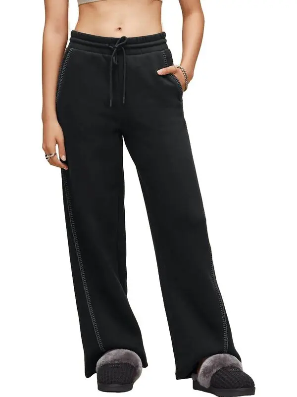 UGG Classic Straight Leg Pants With Drawstring Waist - Black