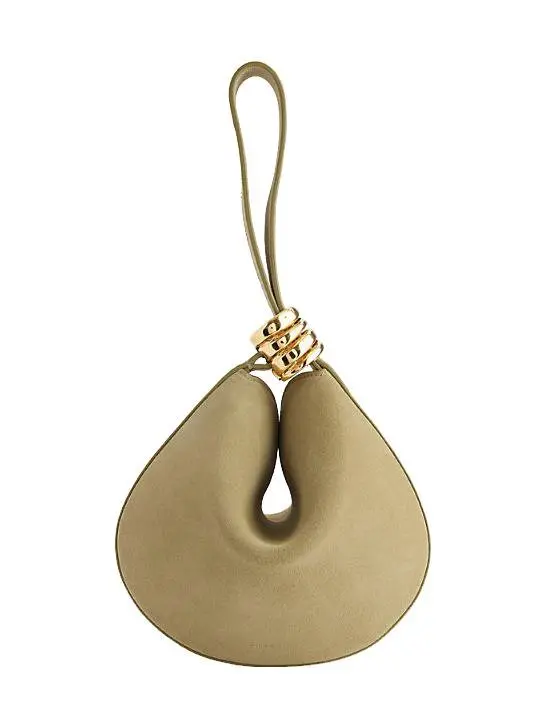 AMANU Mini Zambia Leather Pouchette Bag - Olive