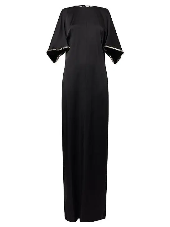 Stella McCartney Embellished Handkerchief Satin Maxi Dress - Black