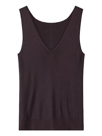 JOSEPH Tell Silk Knit Vest Top - Espresso